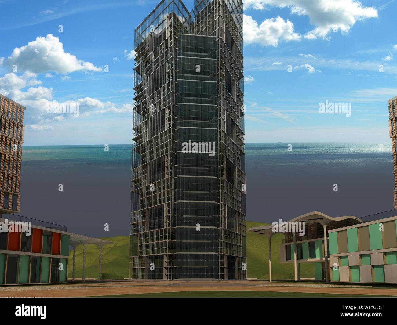 3d render. Building exterior Stock Photo - Alamy