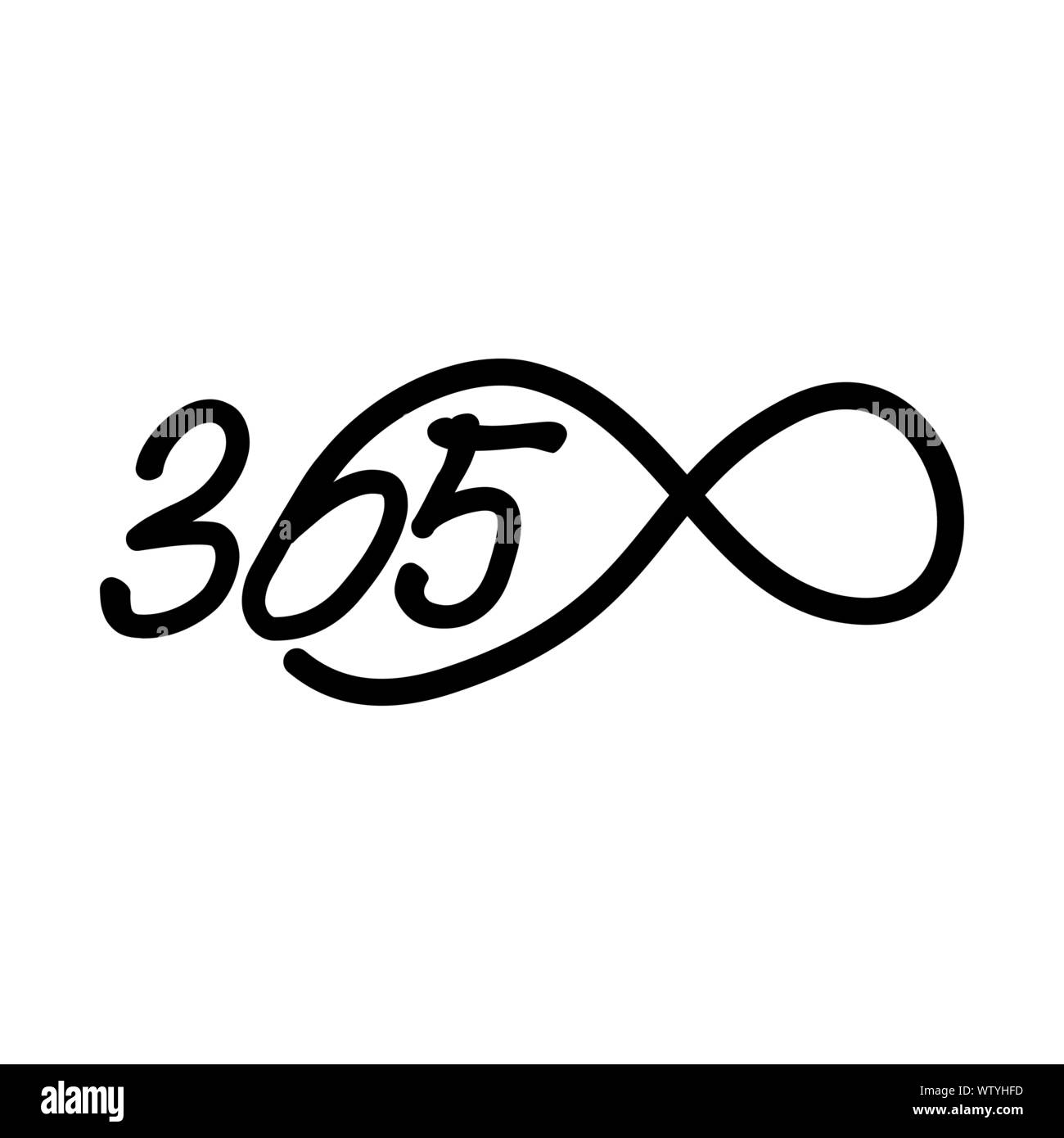 eternal 365 infinity logo icon design illustration black Stock Vector ...