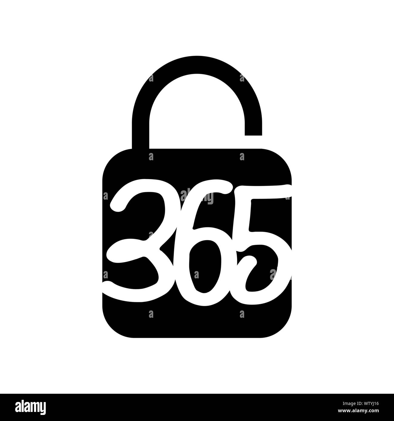 lock secure 365 infinity logo icon design illustration black Stock ...