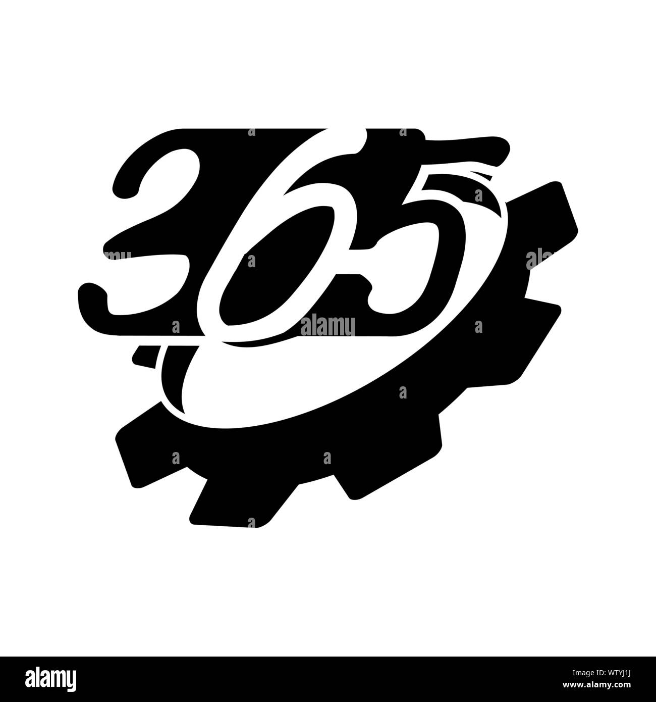 gear machine 365 infinity logo icon design illustration black Stock ...