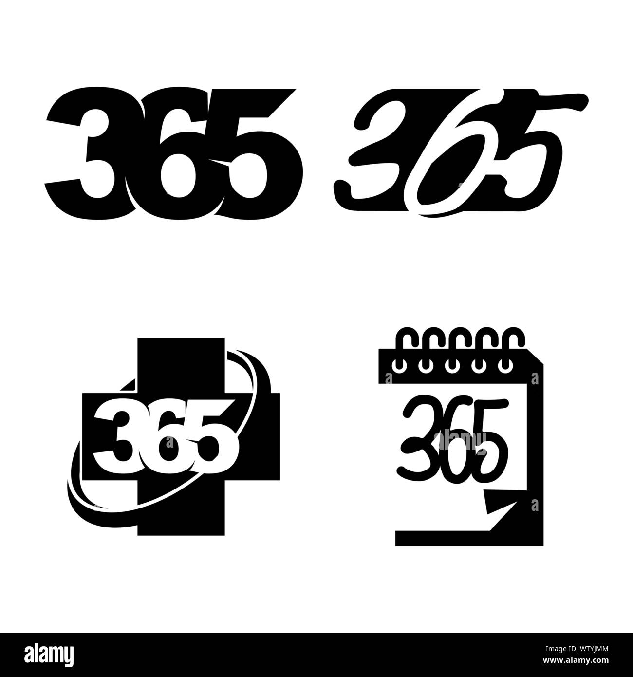 health calendar 365 infinity logo icon design illustration black Stock ...