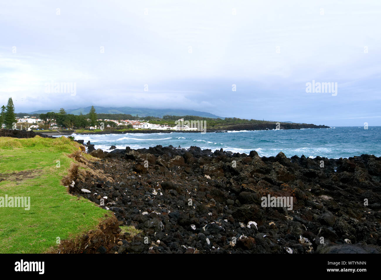Coast near Pópulo Beach, Azores Stock Photo - Alamy