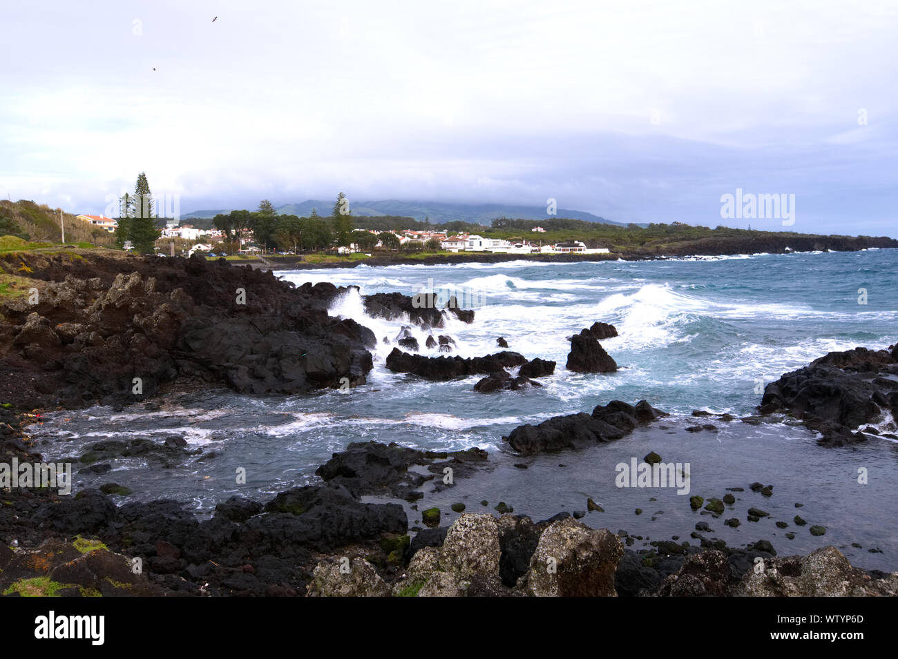 Coast near Pópulo Beach, Azores Stock Photo - Alamy