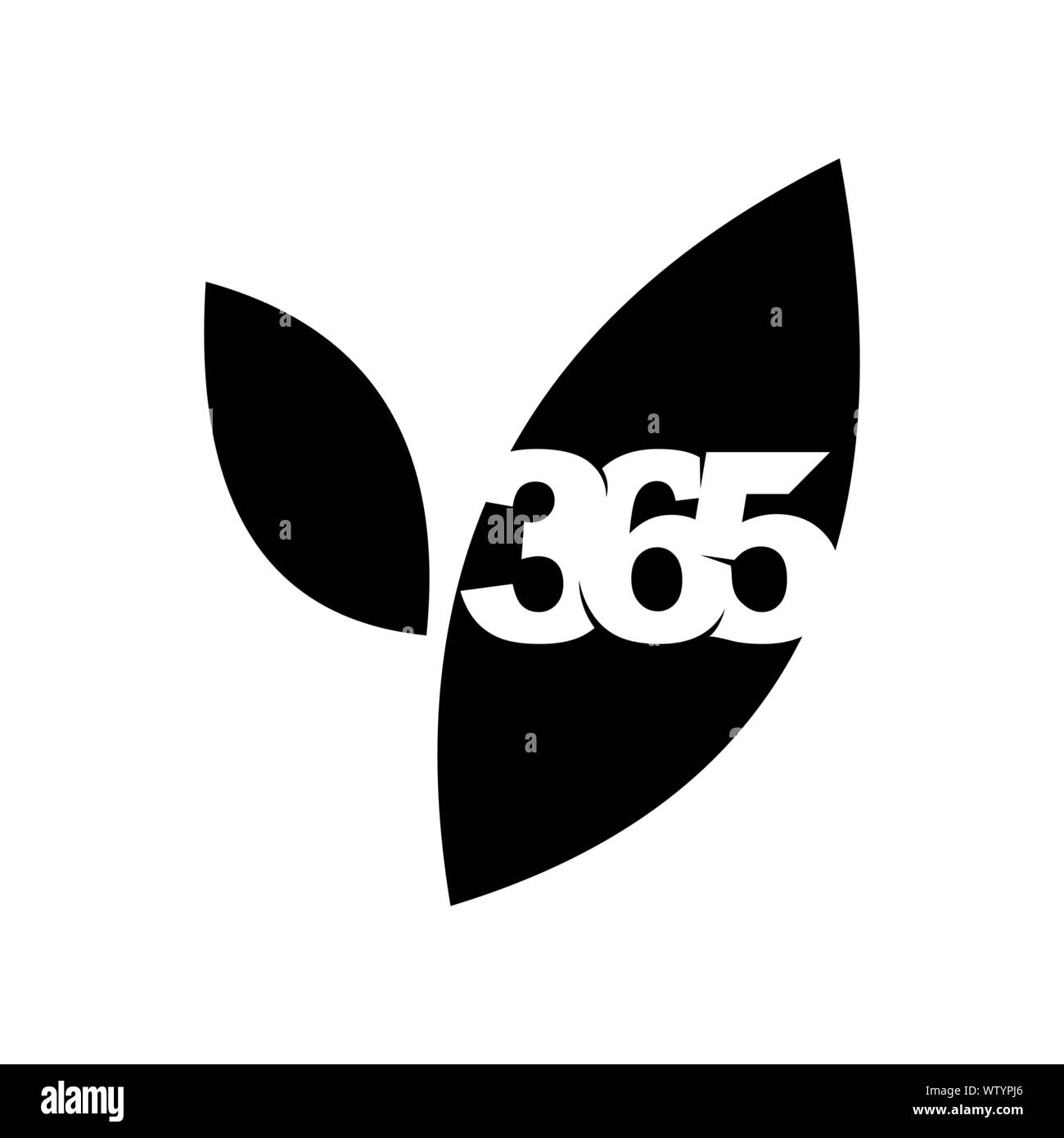 leaf farm 365 infinity logo icon design illustration black Stock Vector ...
