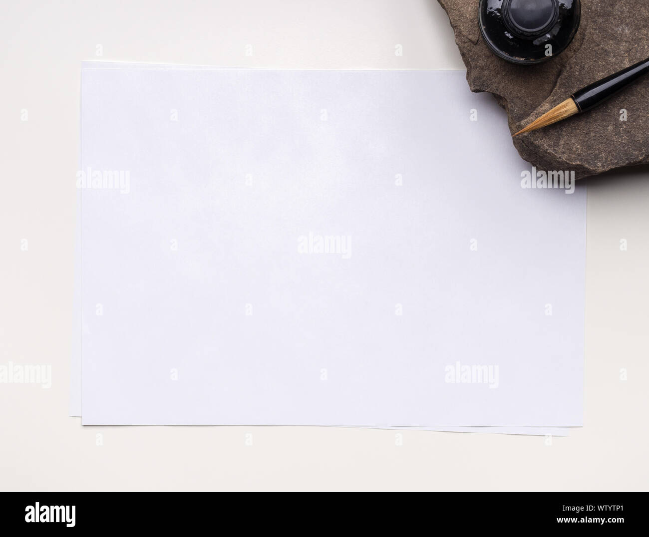Clean flat template with traditional calligraphy tools Stock Photo - Alamy