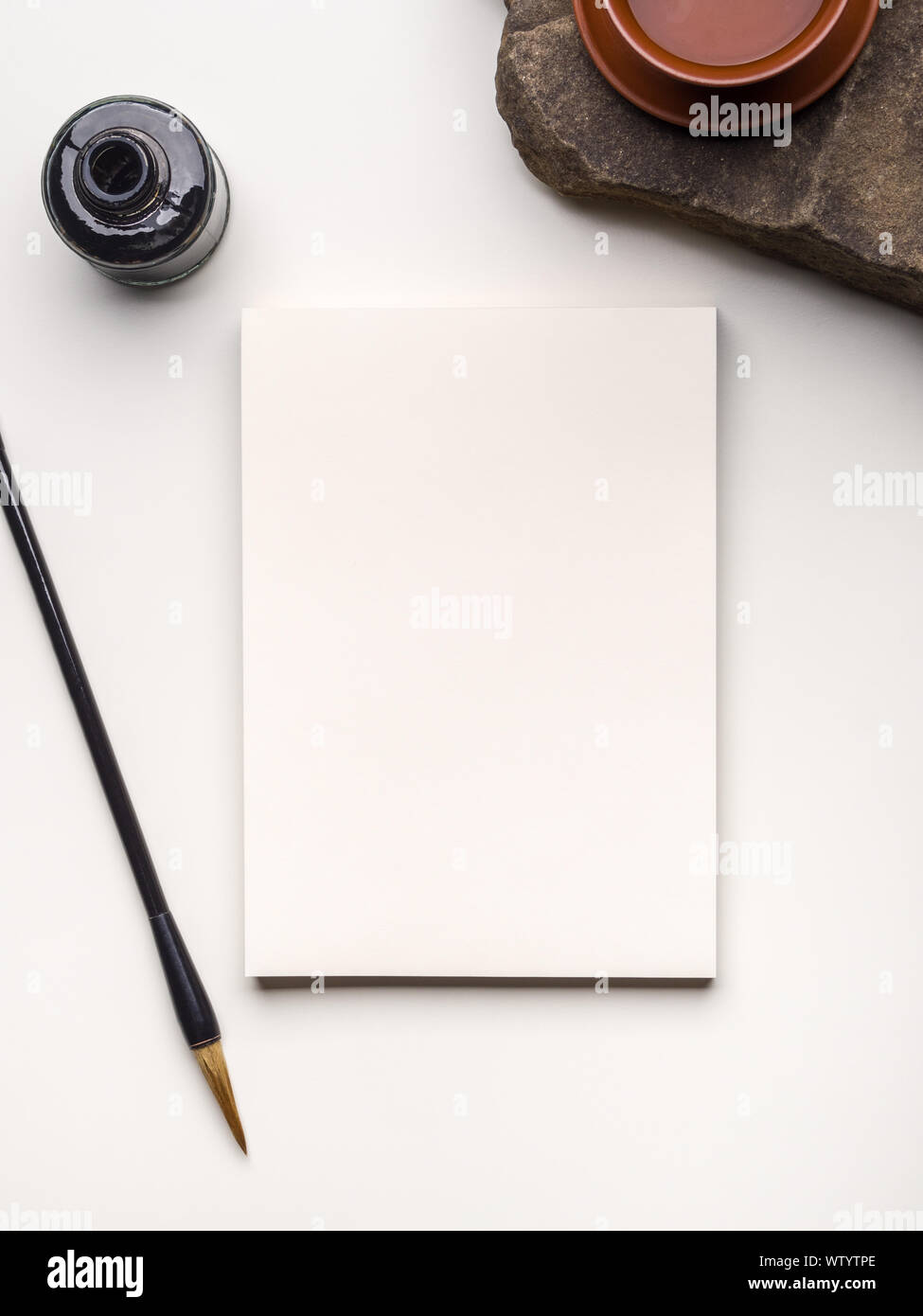 Clean flat template with traditional calligraphy tools Stock Photo - Alamy