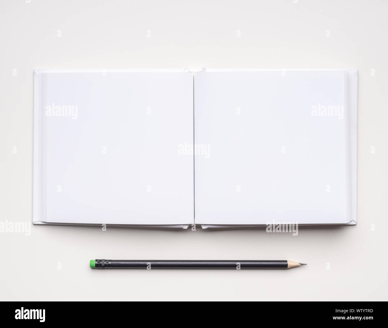 Clean pages of square sketchbook on white background. Flat template ...