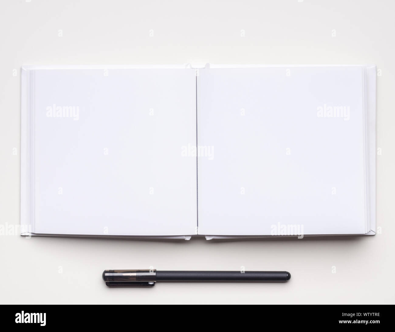 Clean pages of square sketchbook on white background. Flat template ...