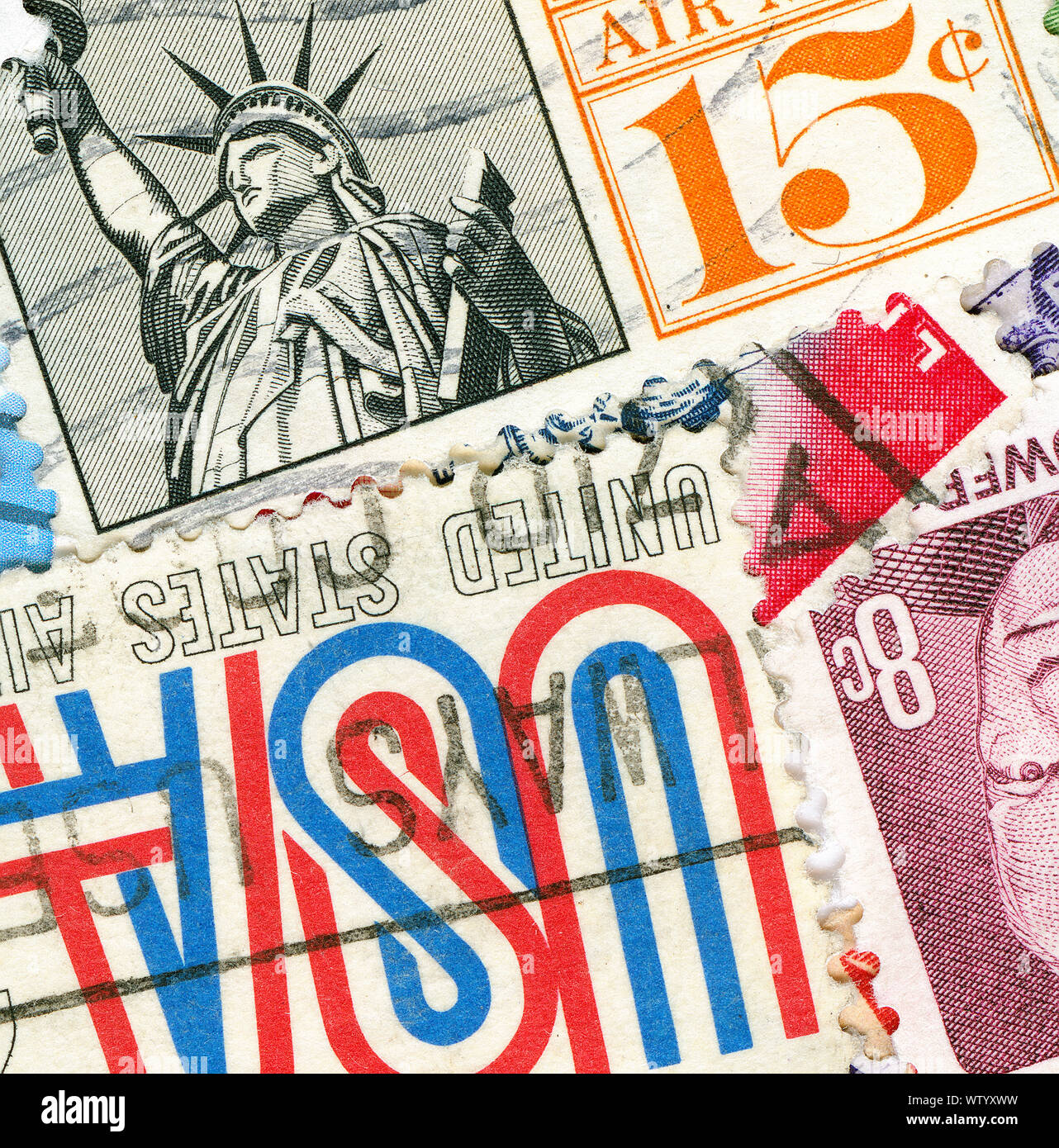 Patriotic American vintage postal stamp Stock Photo - Alamy