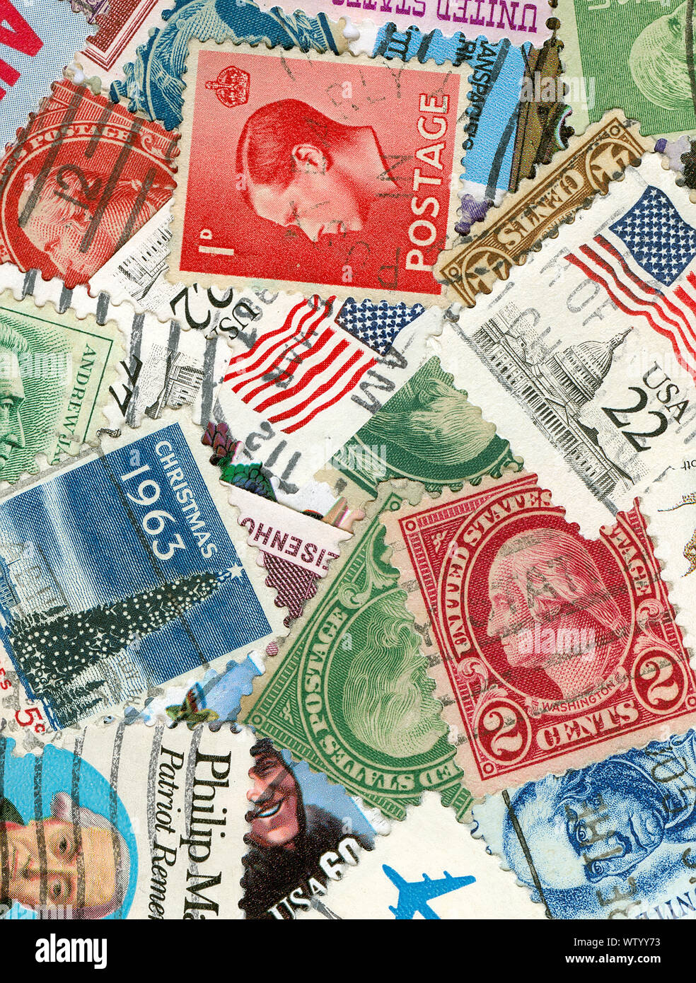 Patriotic American vintage postal stamp Stock Photo - Alamy