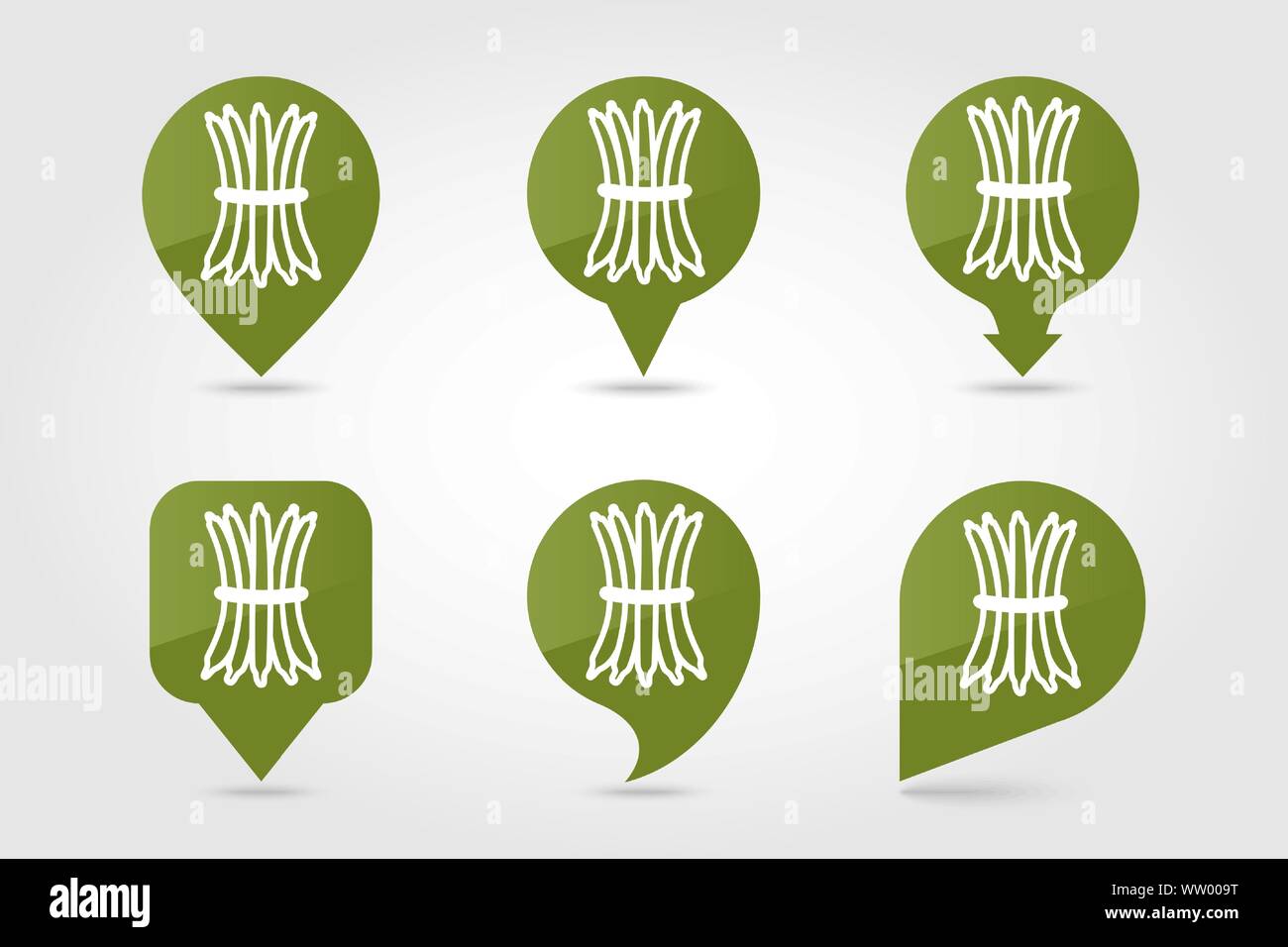 Green bean flat vector pin map icon. Map pointer. Map markers ...