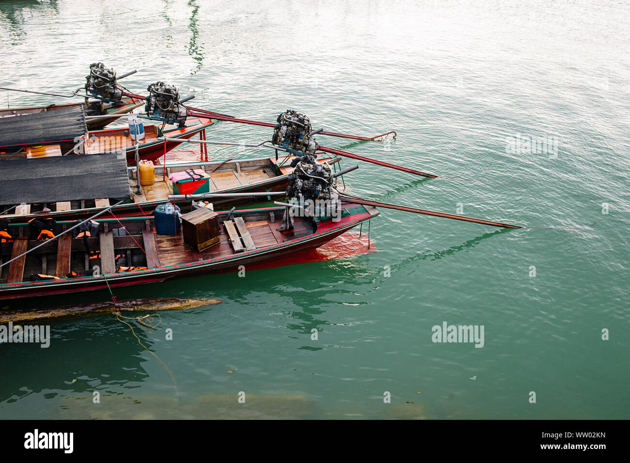 Long tail motor high speed boat in the river Stock Photo - Alamy