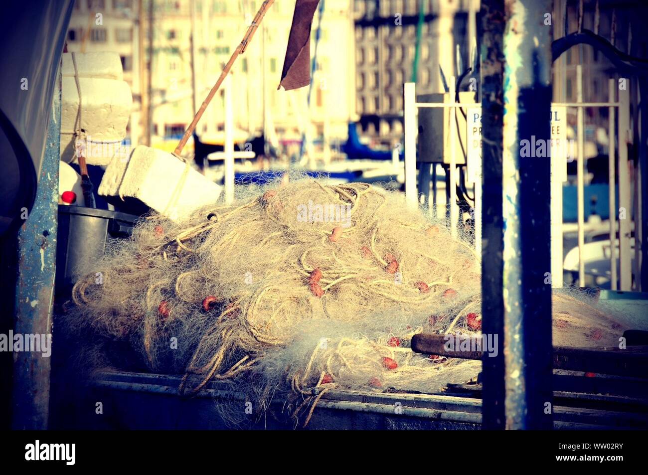Stack Of Commercial Fishing Net Stock Photo - Alamy