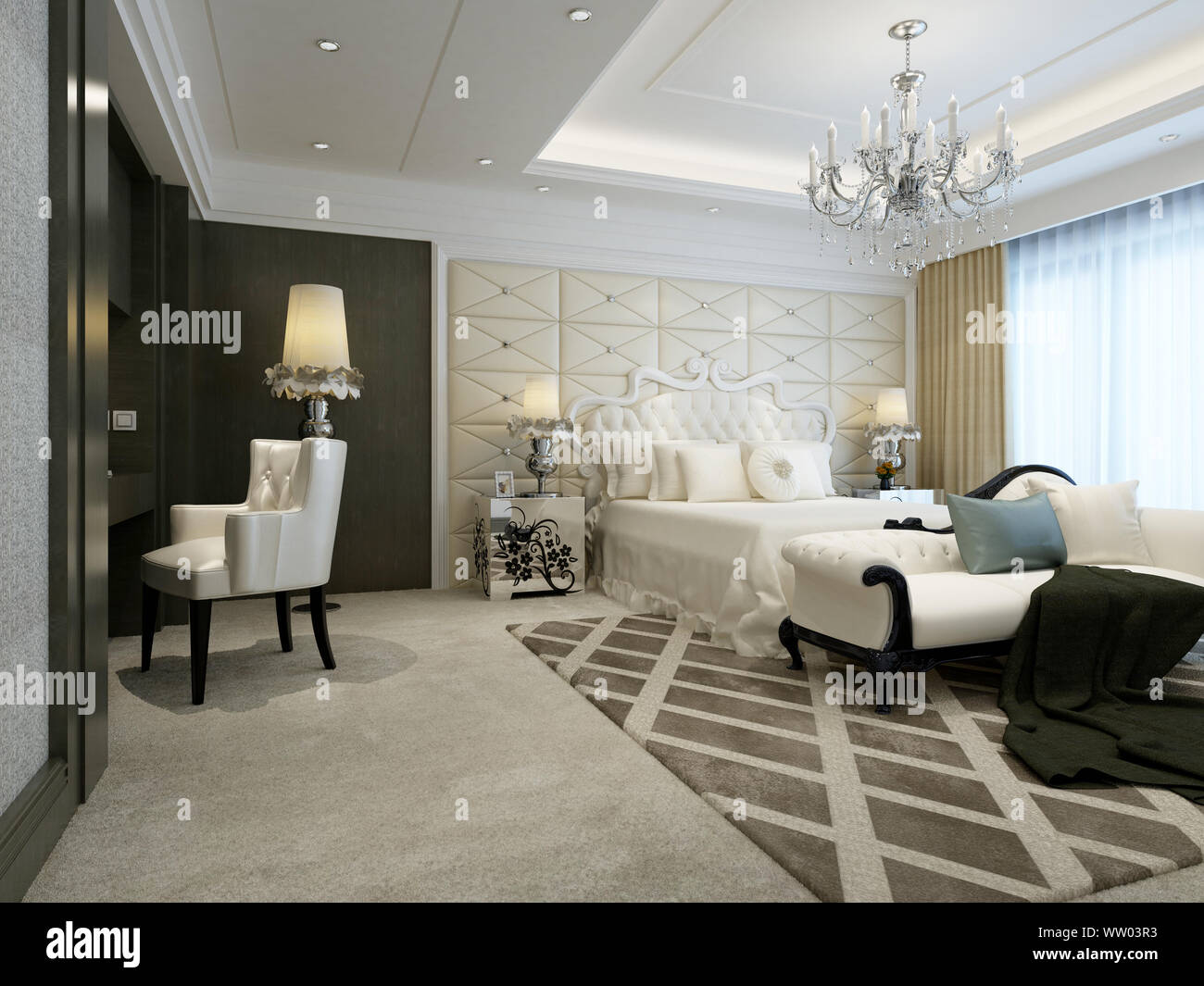 3d render. Living room interior Stock Photo - Alamy