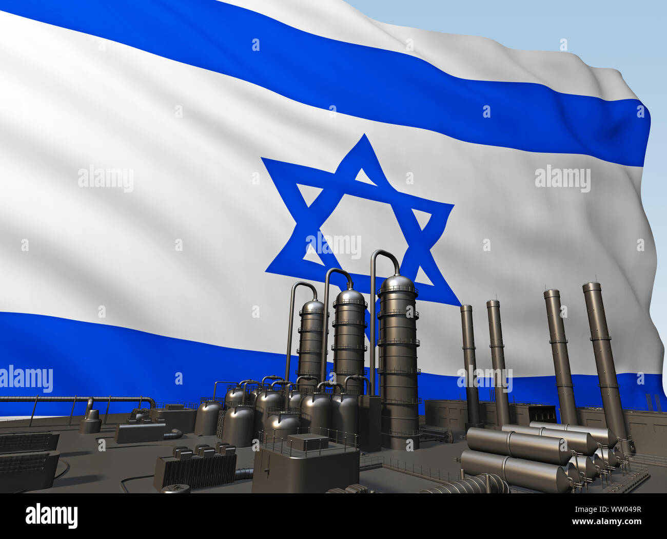 black factory in front of flag Israel. 3d rendering Stock Photo - Alamy