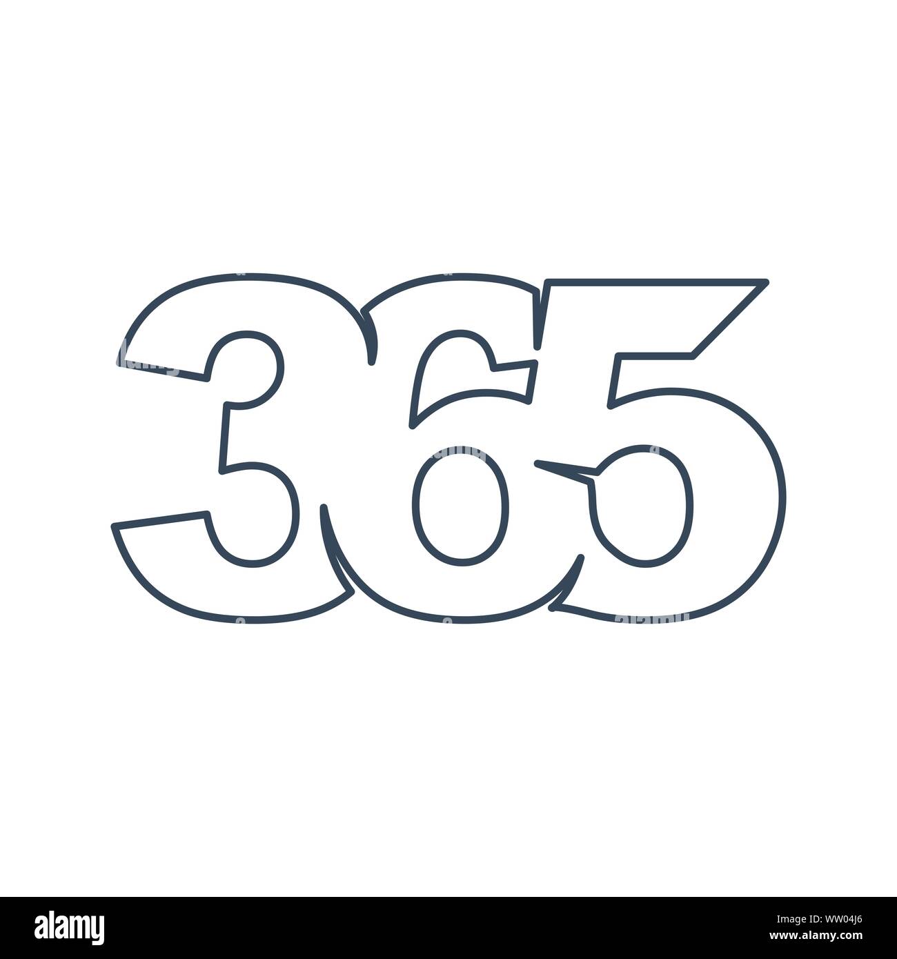 Emblem 365 infinity logo icon design illustration vector outline Stock ...