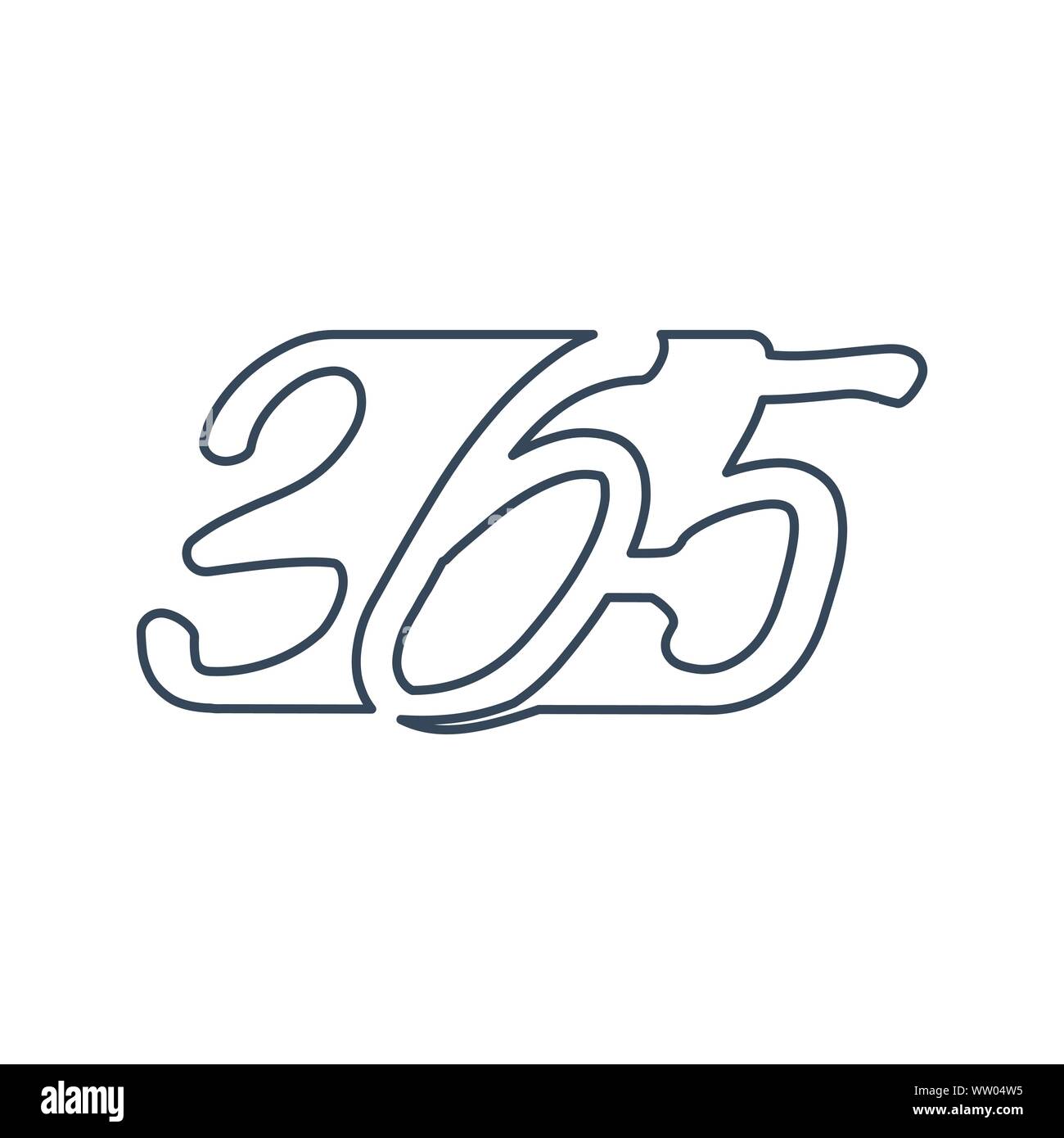 Modern 365 infinity logo icon design illustration outline Stock Vector ...