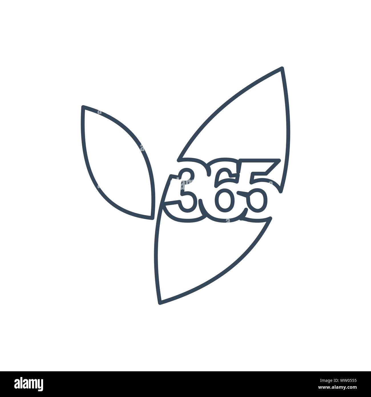 leaf farm 365 infinity logo icon design illustration outline Stock ...