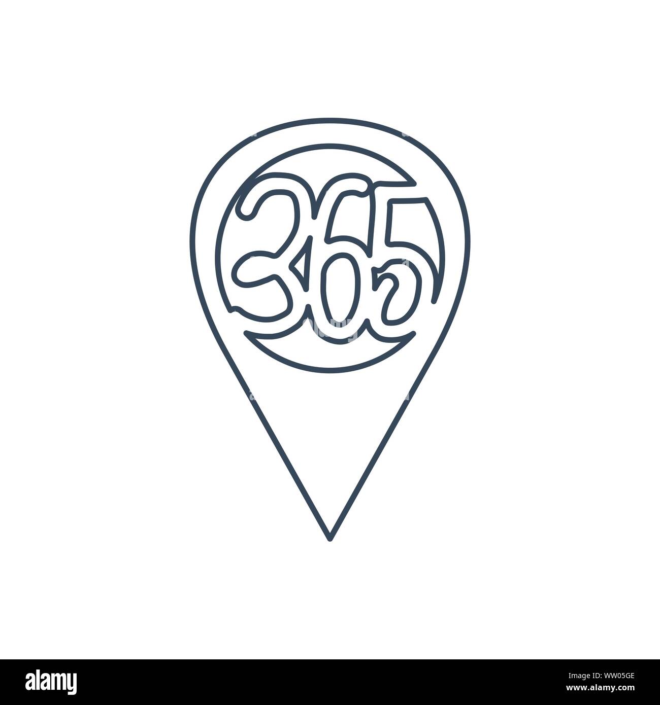 location place 365 infinity logo icon design illustration outline Stock ...