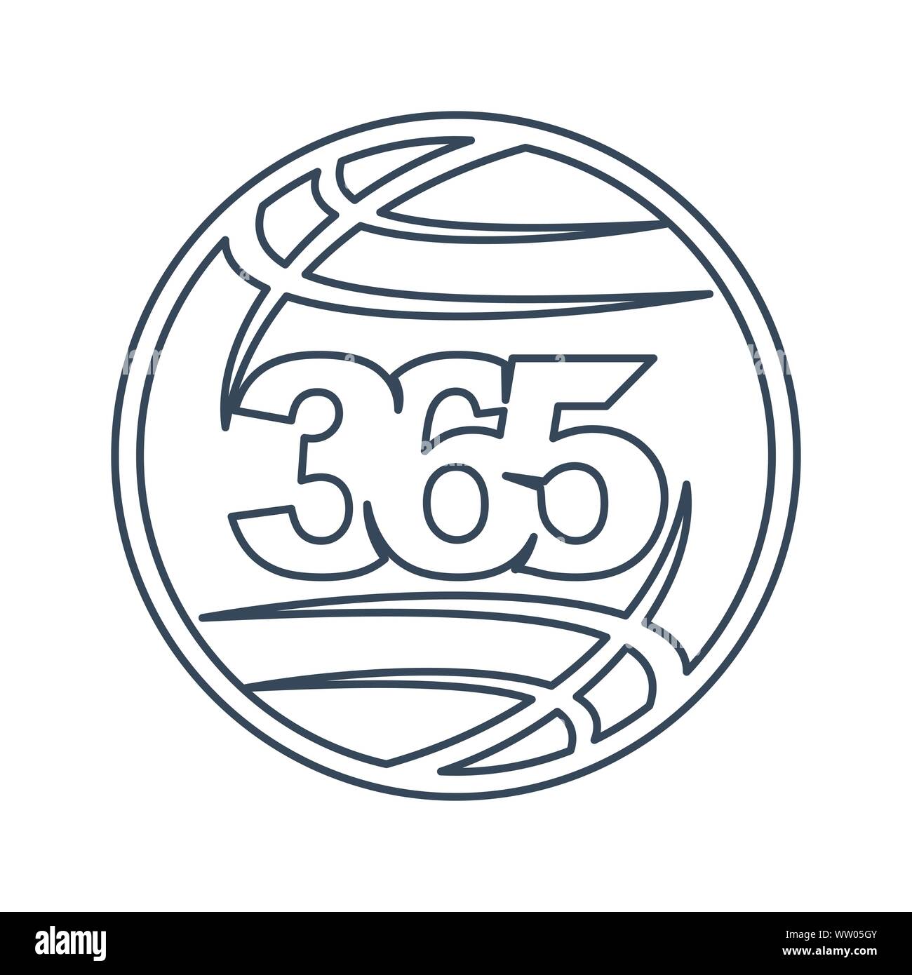 world global 365 infinity logo icon design illustration outline Stock ...
