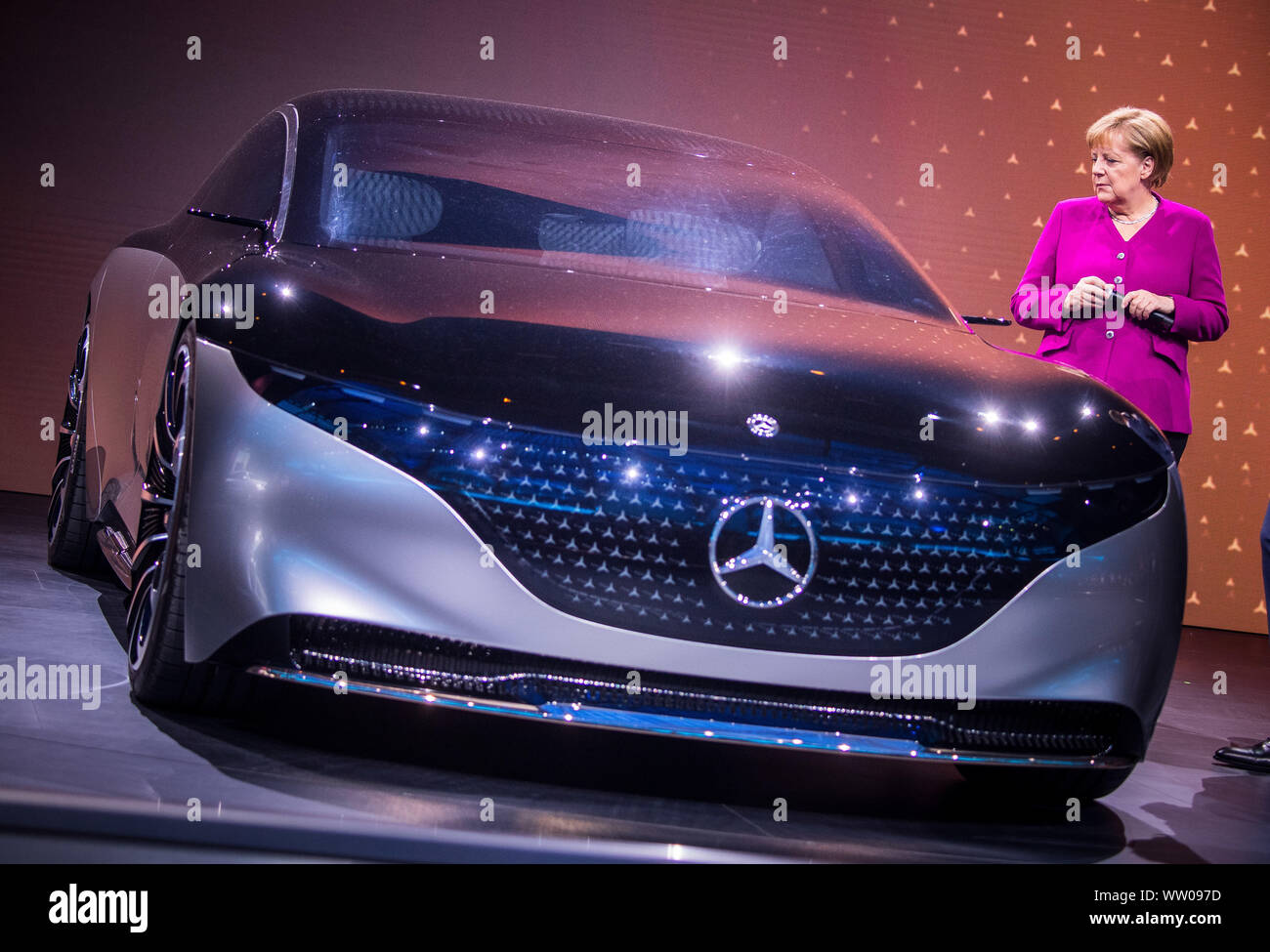 Frankfurt, Germany. 12th Sep, 2019. German Chancellor Angela Merkel ...
