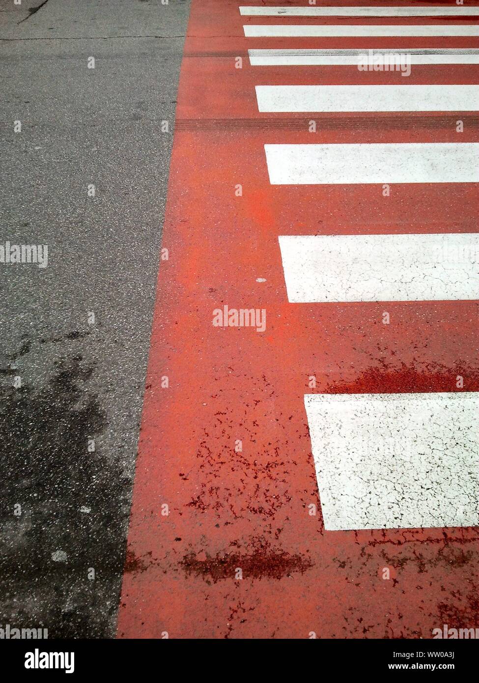 Zebra crossing on red white hi-res stock photography and images - Alamy