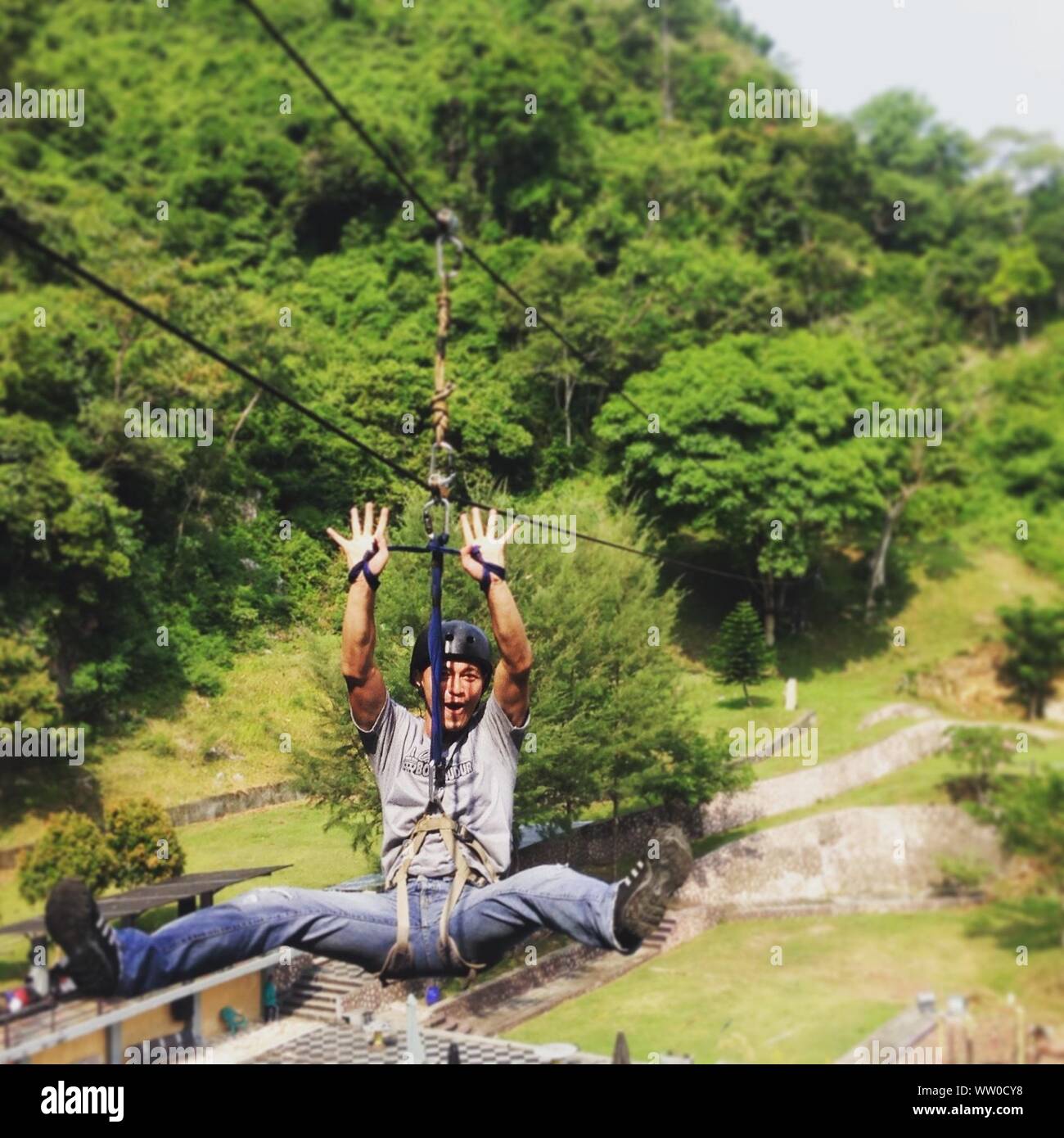 Person Zip Lining High Resolution Stock Photography and Images - Alamy