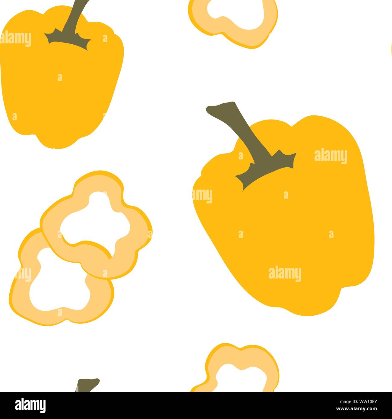 Vector illustration of yellow paprika on white background Stock Vector ...