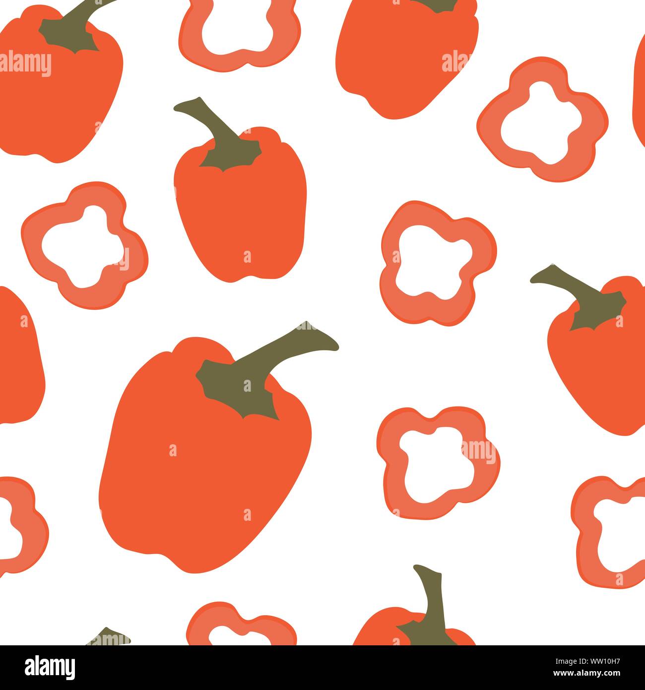 Vector illustration of red paprika on white background Stock Vector ...