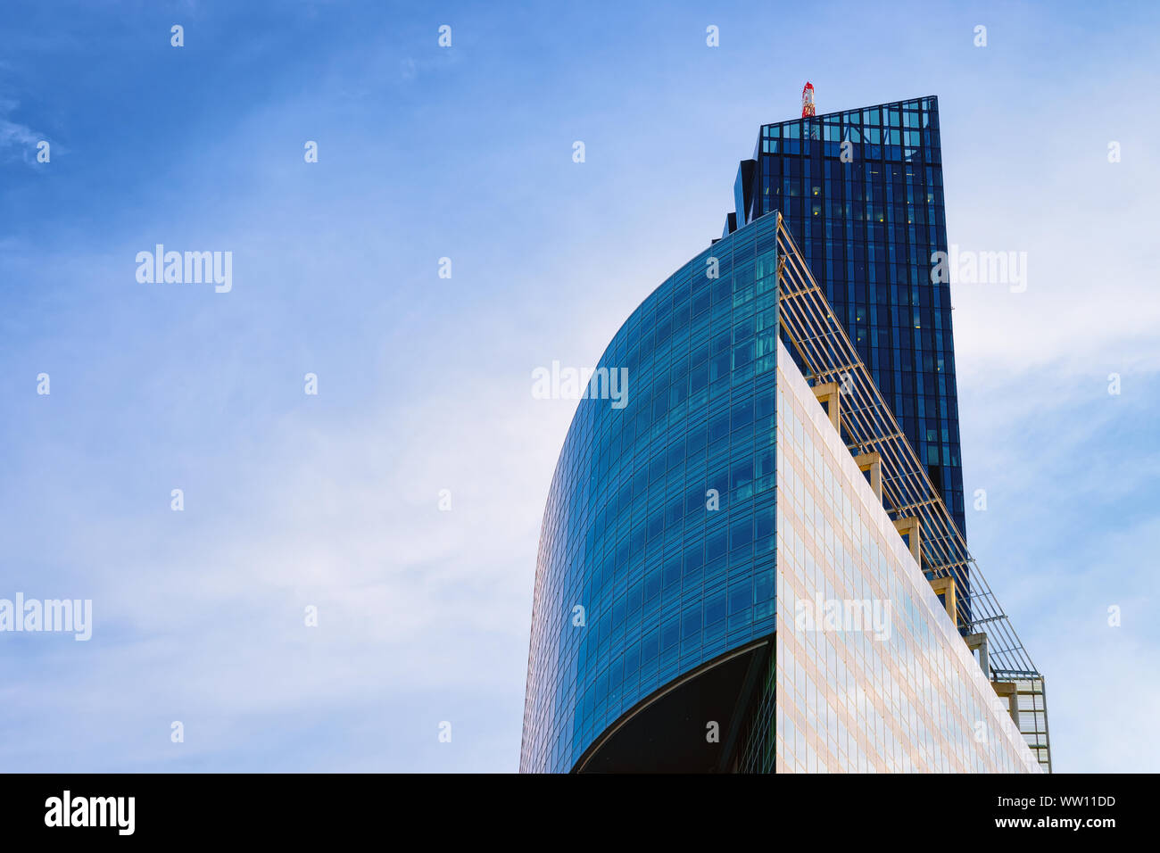 Glass Business office building architecture in Modern City at Vienna ...