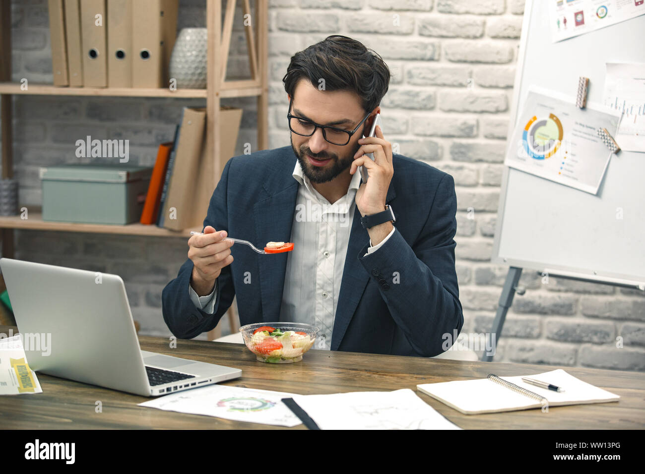 Business man middle aged working in the office Stock Photo - Alamy