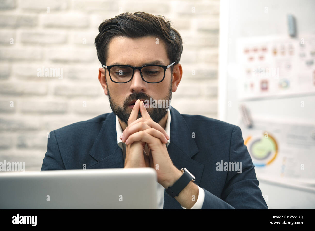 Business man middle aged working in the office Stock Photo - Alamy