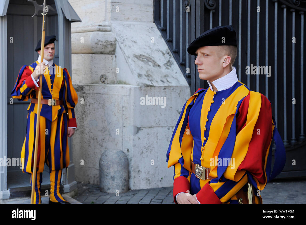 Saint Peter's Cathedral, Vatican City, Rome, Italy - July 4, 2015: two ...
