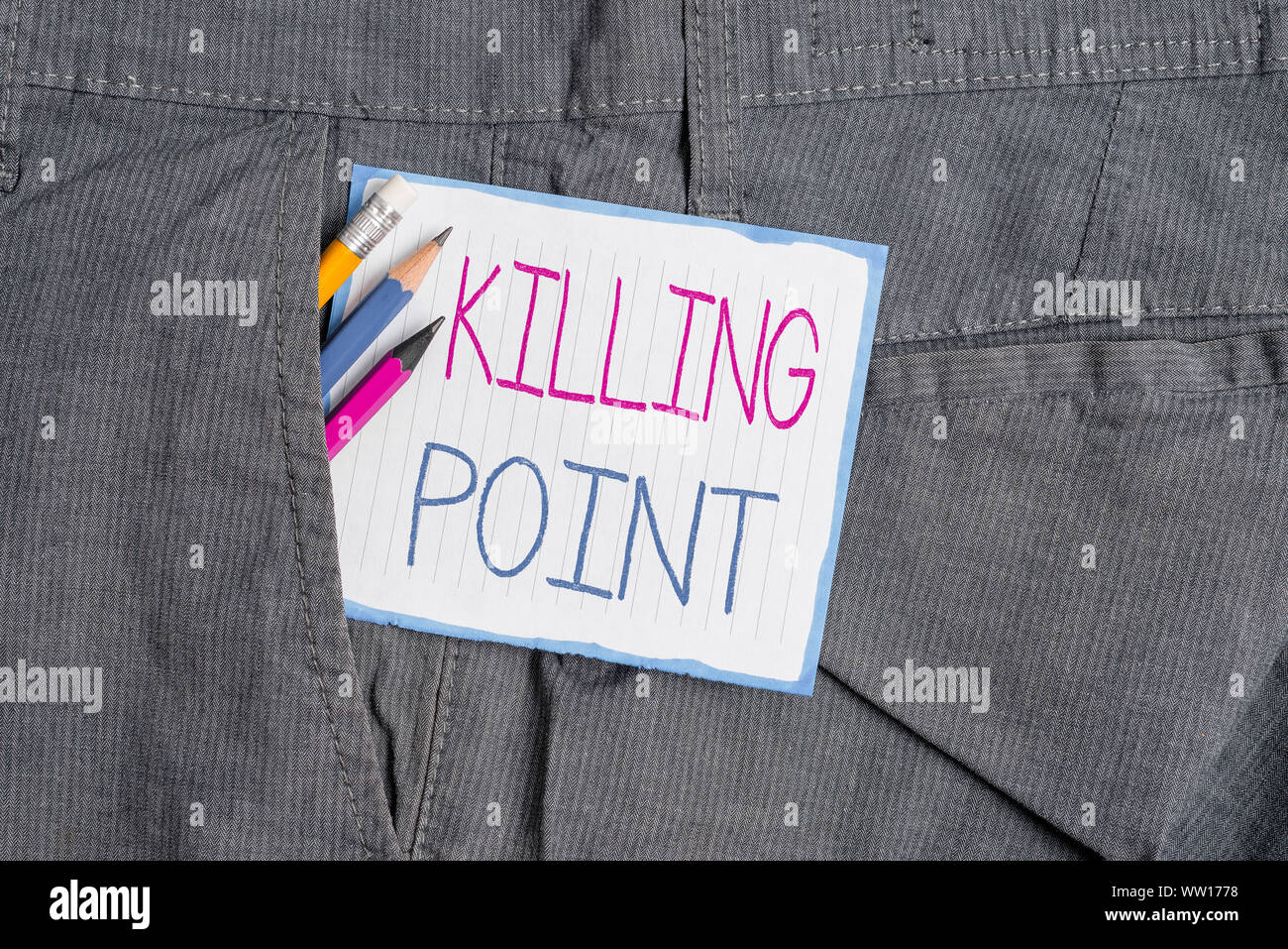 Handwriting text Killing Point. Conceptual photo Phase End Review Stage ...