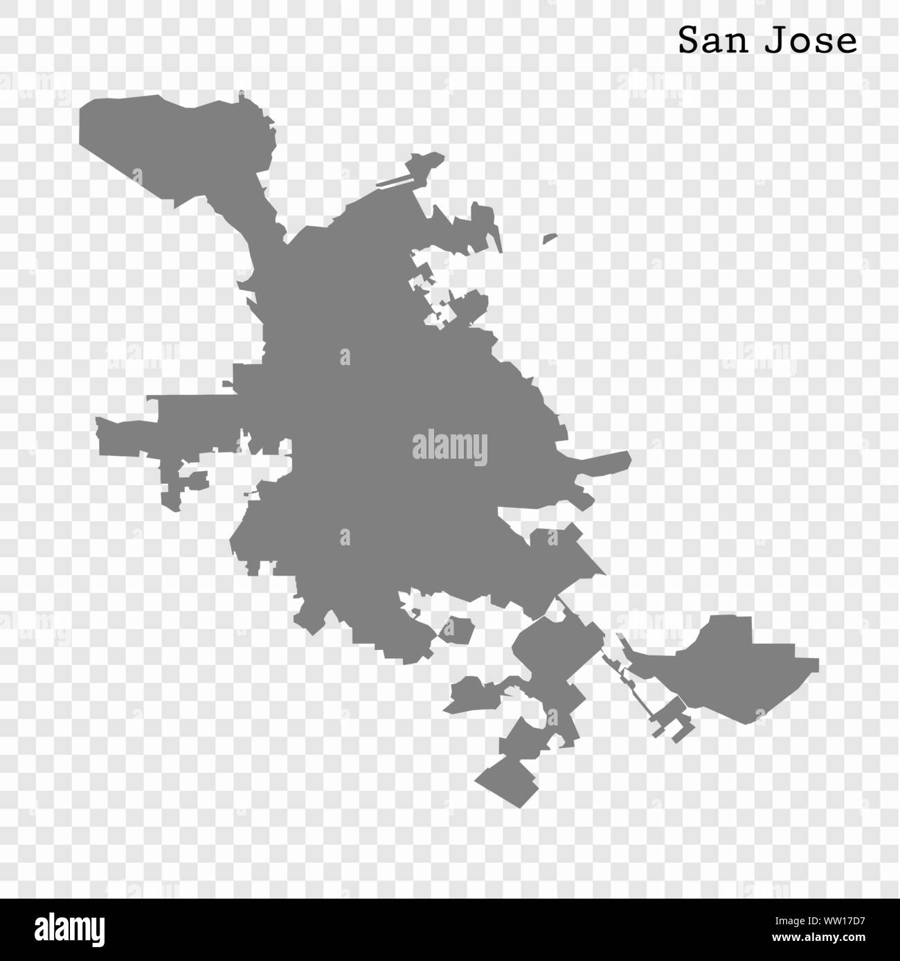 High quality Map San Jose City. vector illustration Stock Vector Image ...