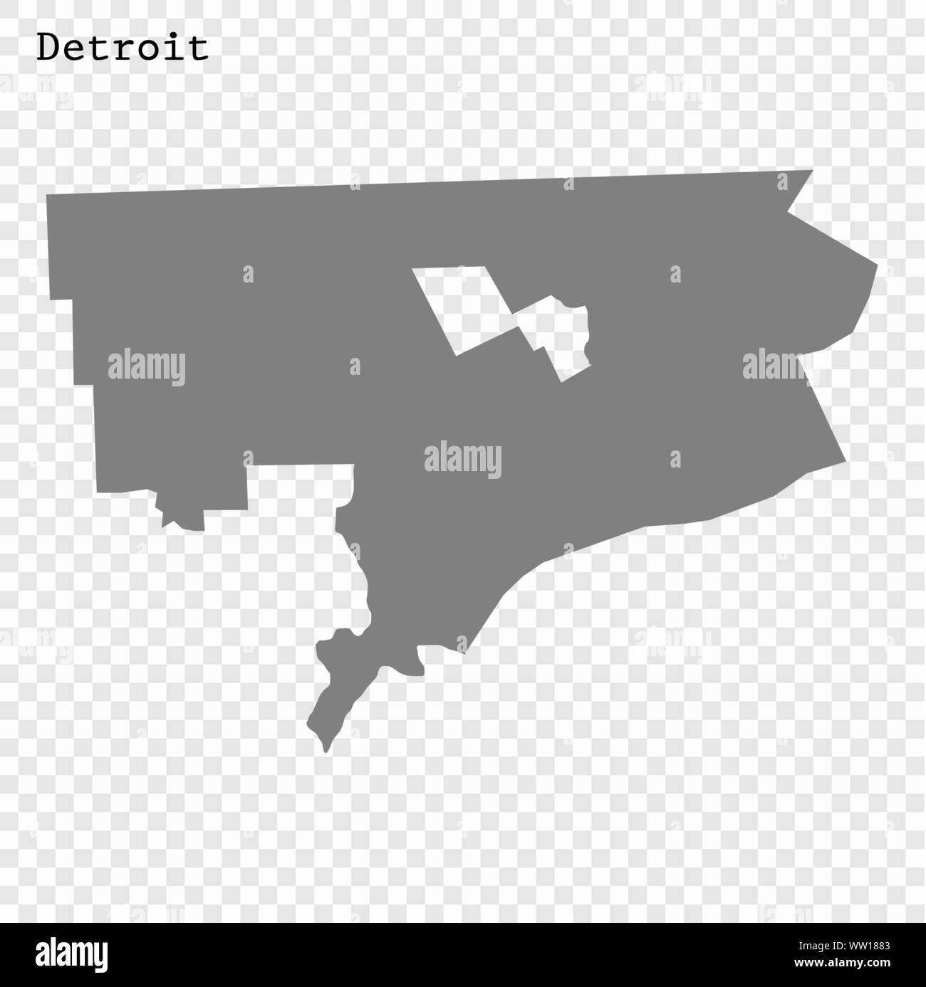 High quality Map Detroit City. vector illustration Stock Vector Image ...