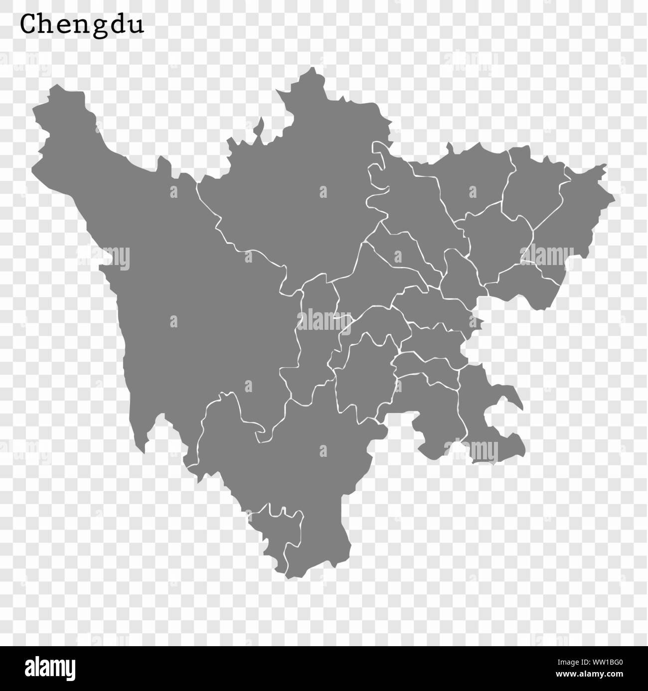 High quality Map Chengdu City. vector illustration Stock Vector Image ...