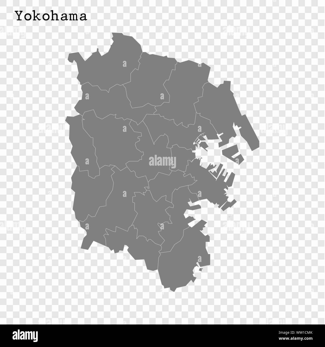 High quality Map Yokohama City. vector illustration Stock Vector Image ...