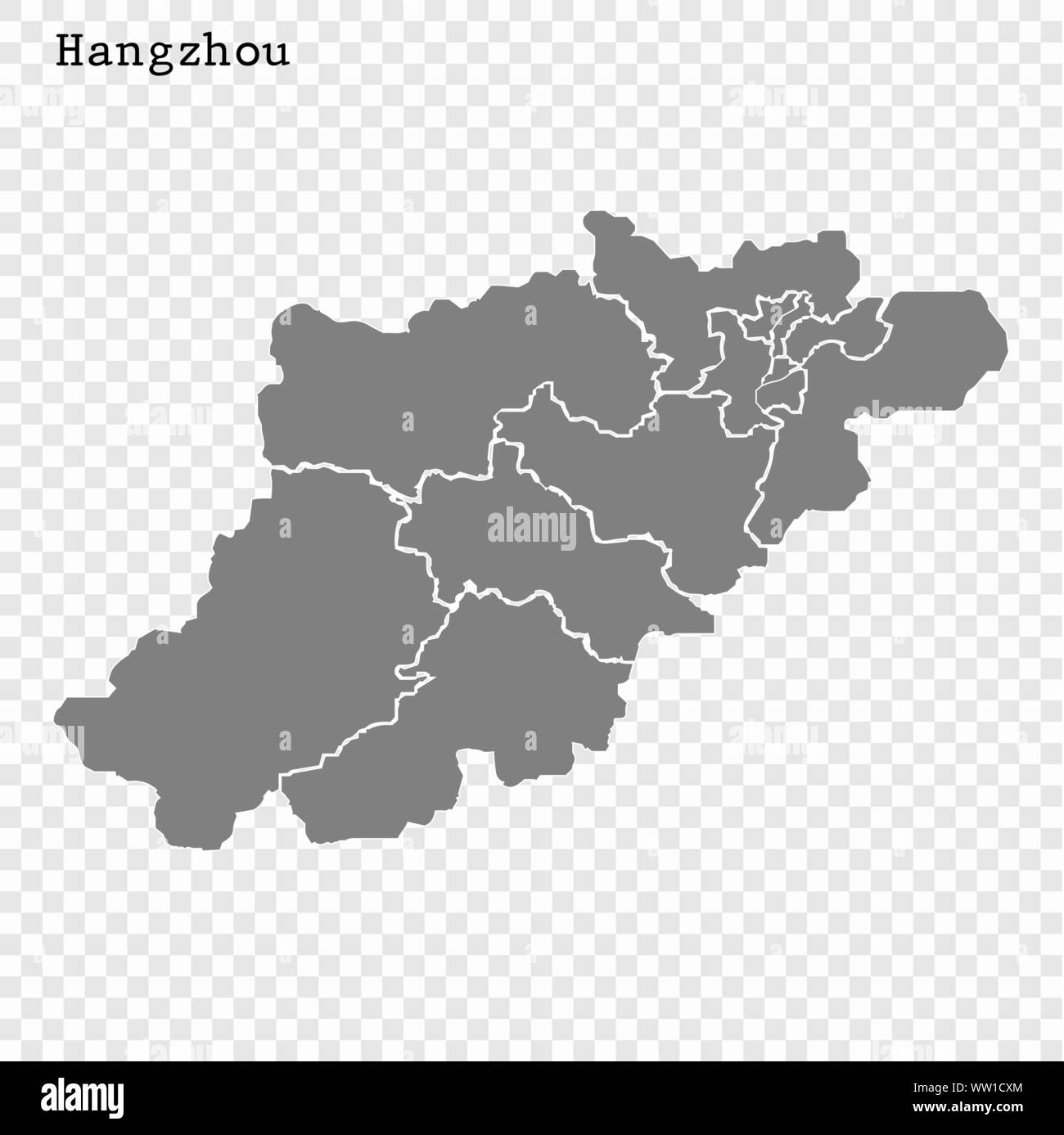 High quality Map Hangzhou City. vector illustration Stock Vector Image ...