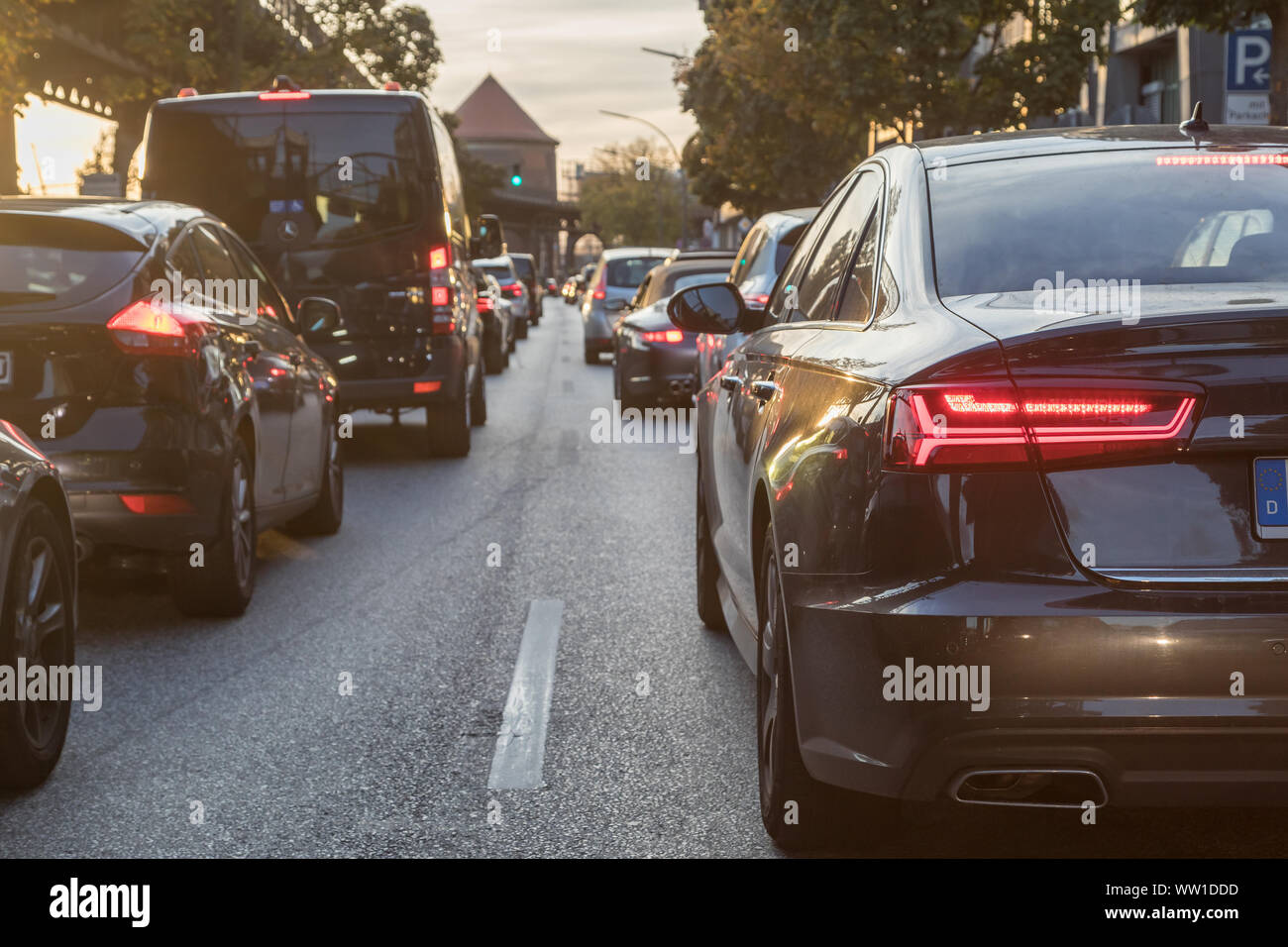 congested street in Hamburg Stock Photo - Alamy