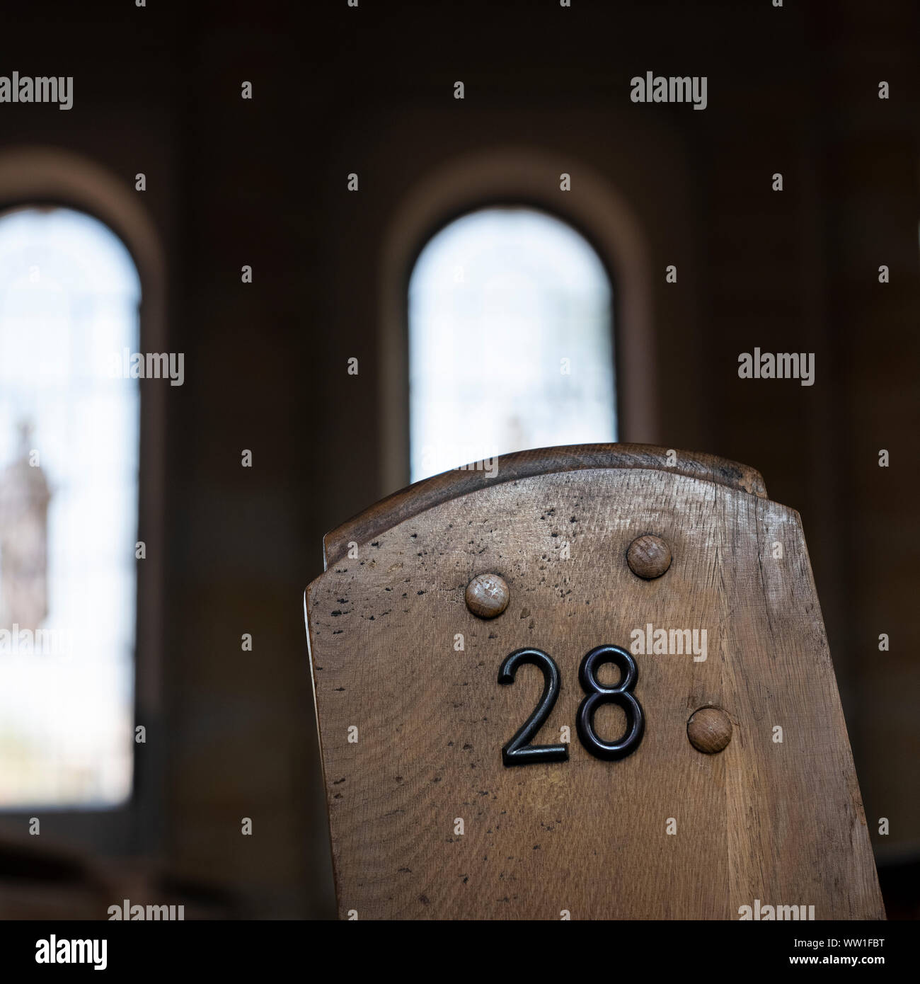 Wooden church bench hi-res stock photography and images - Alamy