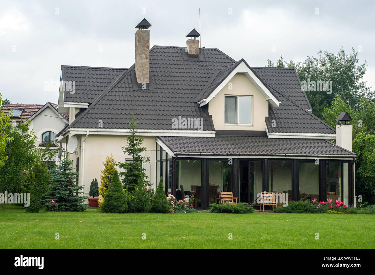 A private house with a garden in a rural area Stock Photo - Alamy