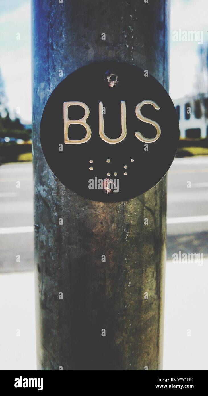 Bus stop sign pole hi-res stock photography and images - Alamy