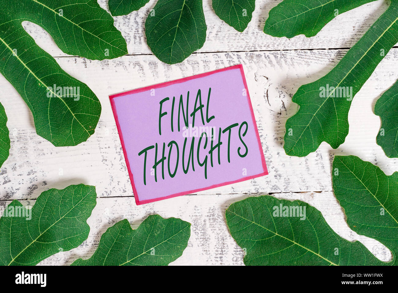 Writing note showing Final Thoughts. Business concept for the ...