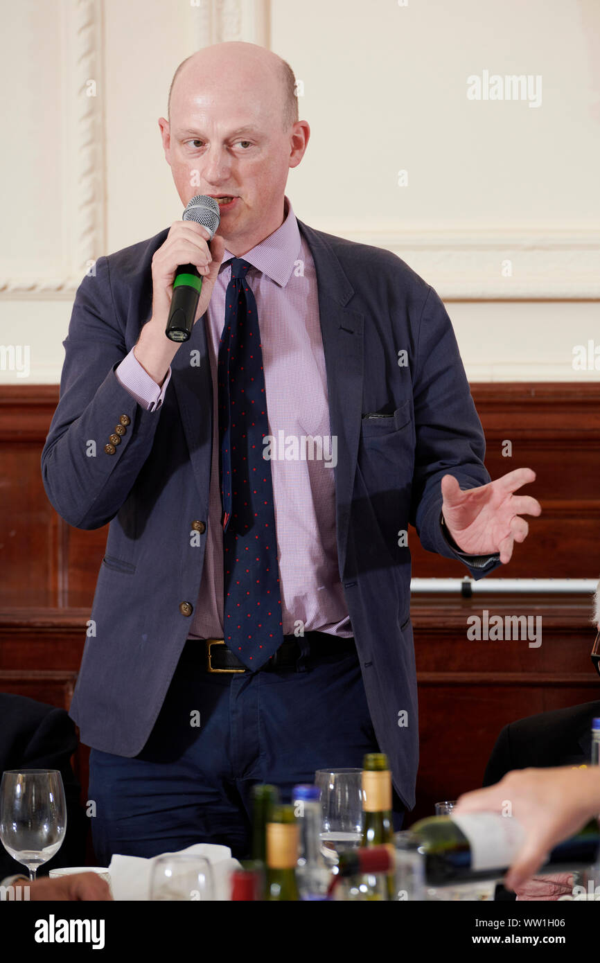 Harry Mount at The Oldie Literary Lunch 10/09/19 Stock Photo - Alamy