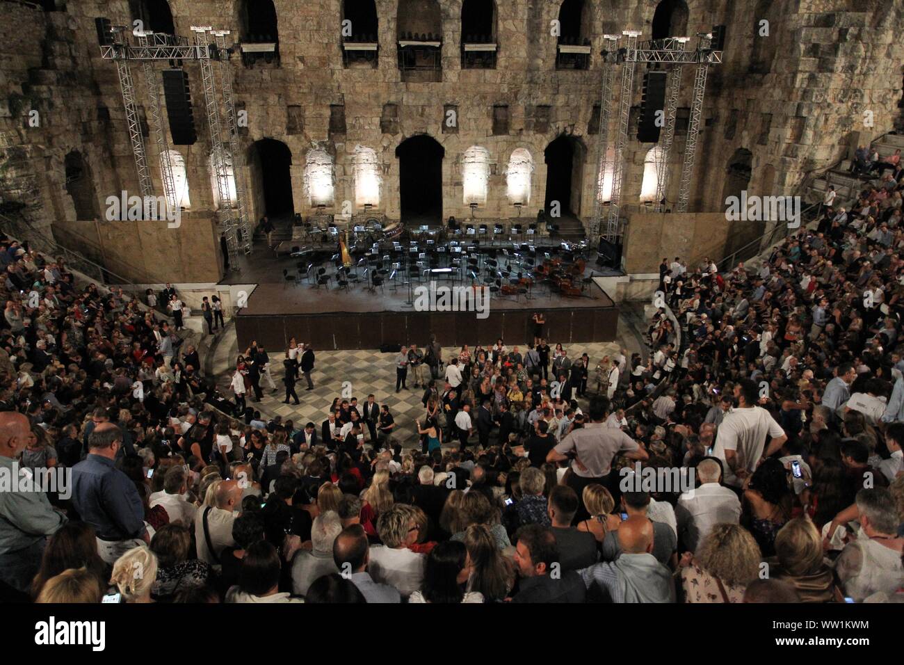 Odeon of Herodes Atticus theater Athens Greece Stock Photo - Alamy