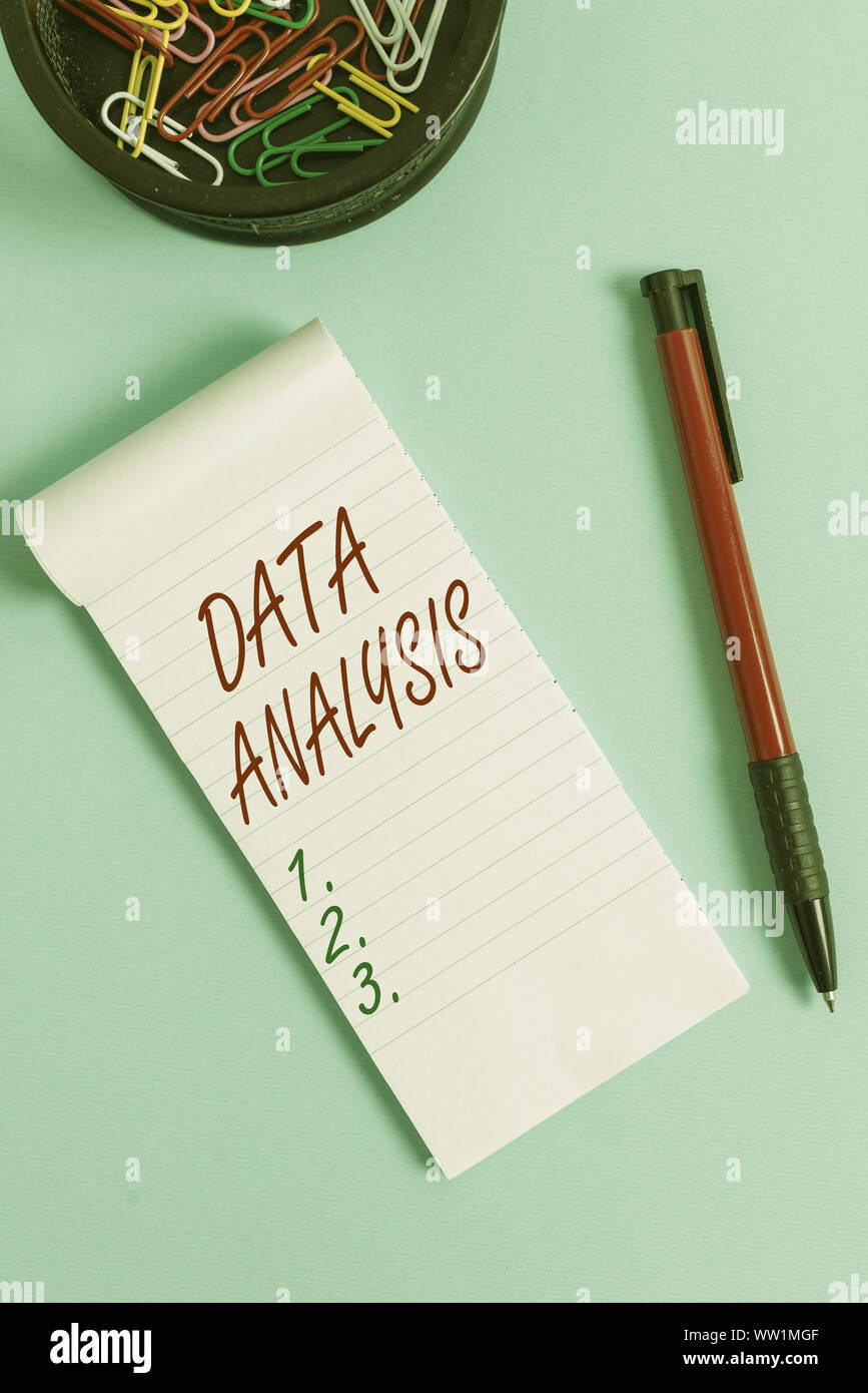 Writing note showing Data Analysis. Business concept for Translate numbers to Analytical ...