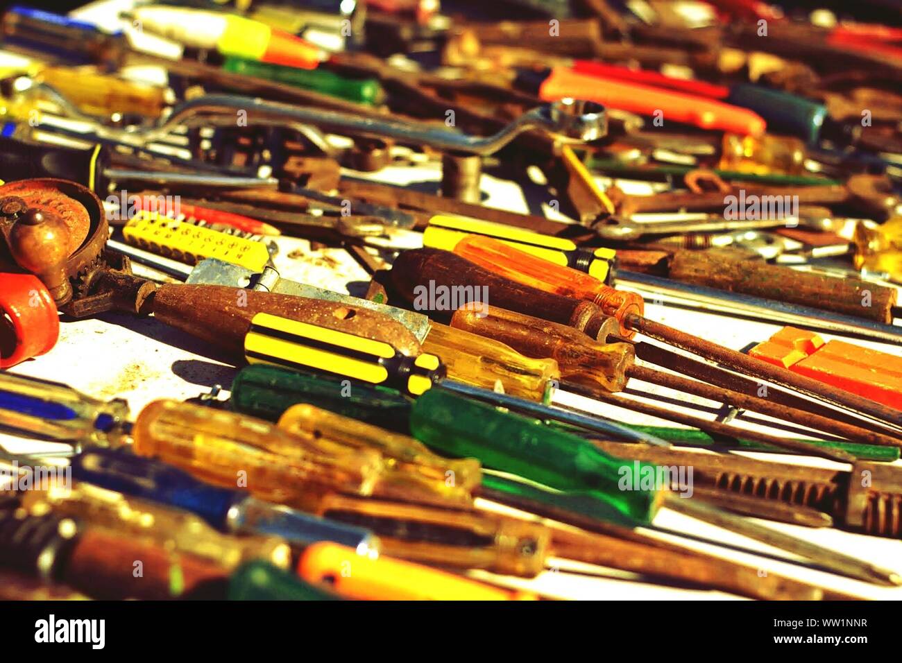 Screw drivers on table hi-res stock photography and images - Alamy