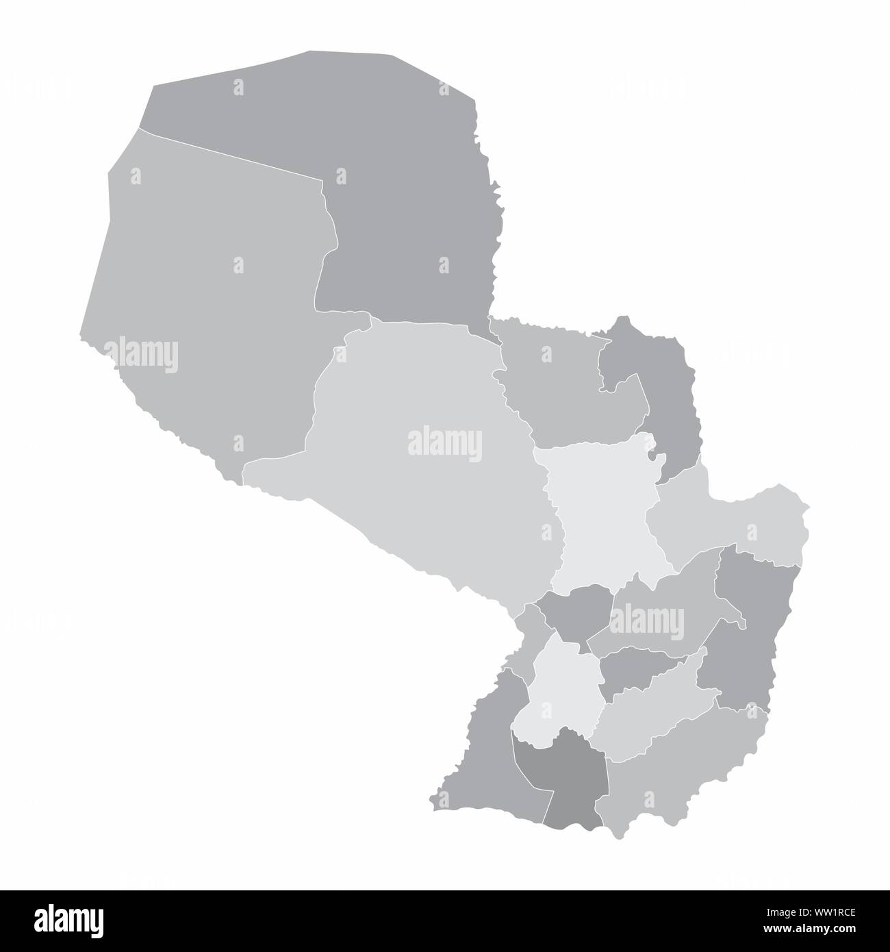 Paraguay regions map Stock Vector Image & Art - Alamy