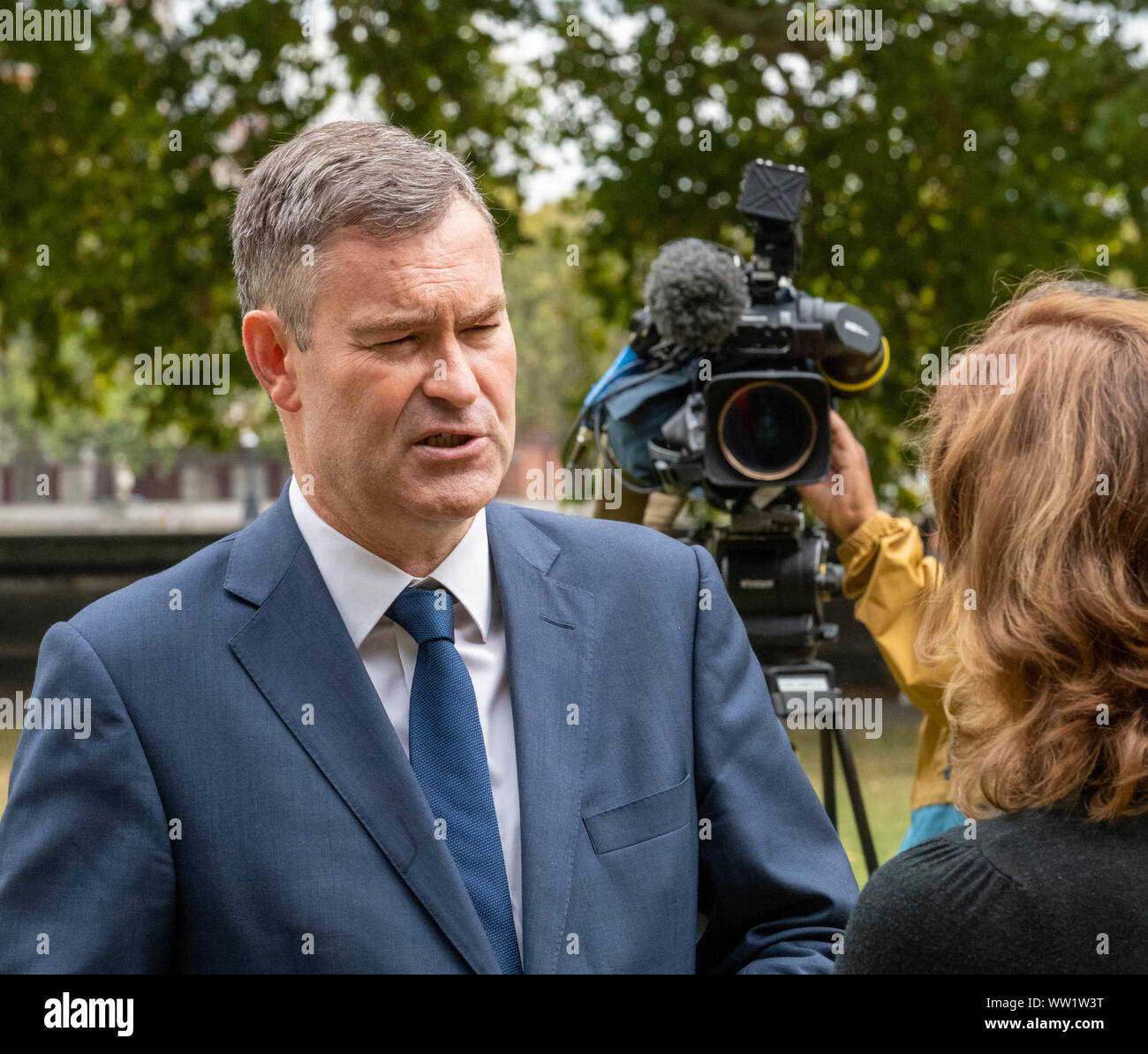 London, UK. 12th Sep, 2019. David Gauke MP, interviewed at Westminster ...